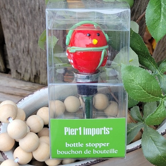 Pier 1 | Dining | Pier Imports Blown Glass Red Cardinal Wine Stopper ...